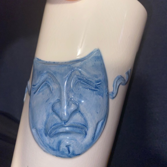 Art | Hand Painted Happy Sad Face Mask Vase | Poshmark